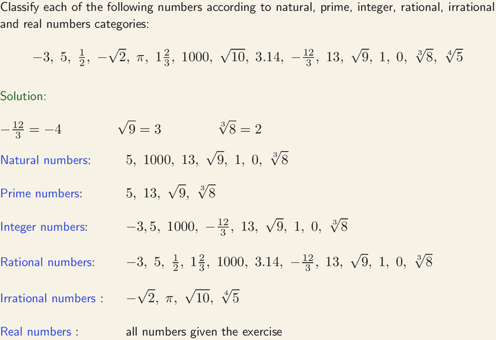 Classifying Real Numbers Classifying Real Numbers | ChiliMath