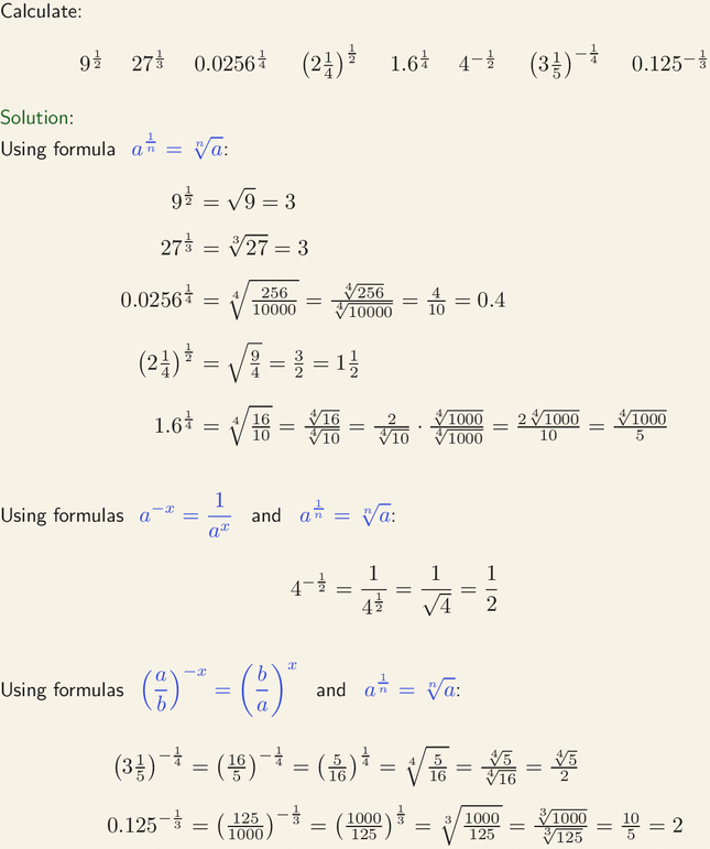 Calculating Powers With Fractional Exponents