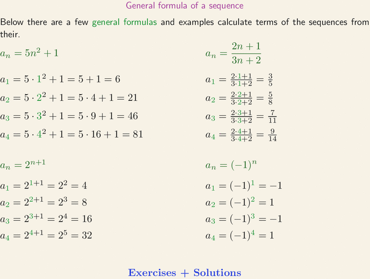 General Formulas Of A Sequence