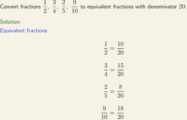 How change to equivalent fractions?