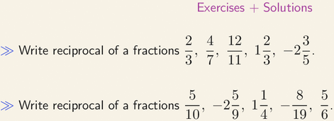 Exercise about reciprocal of a fractions