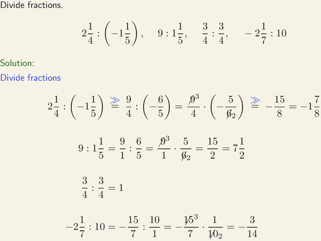 Mixed fraction divided by negative mixed fraction.