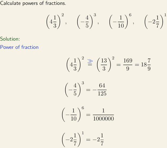 Powers Of Mixed Fractions 